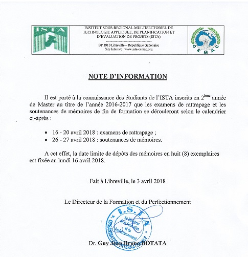 wwww.ista-cemac.org/Accueil